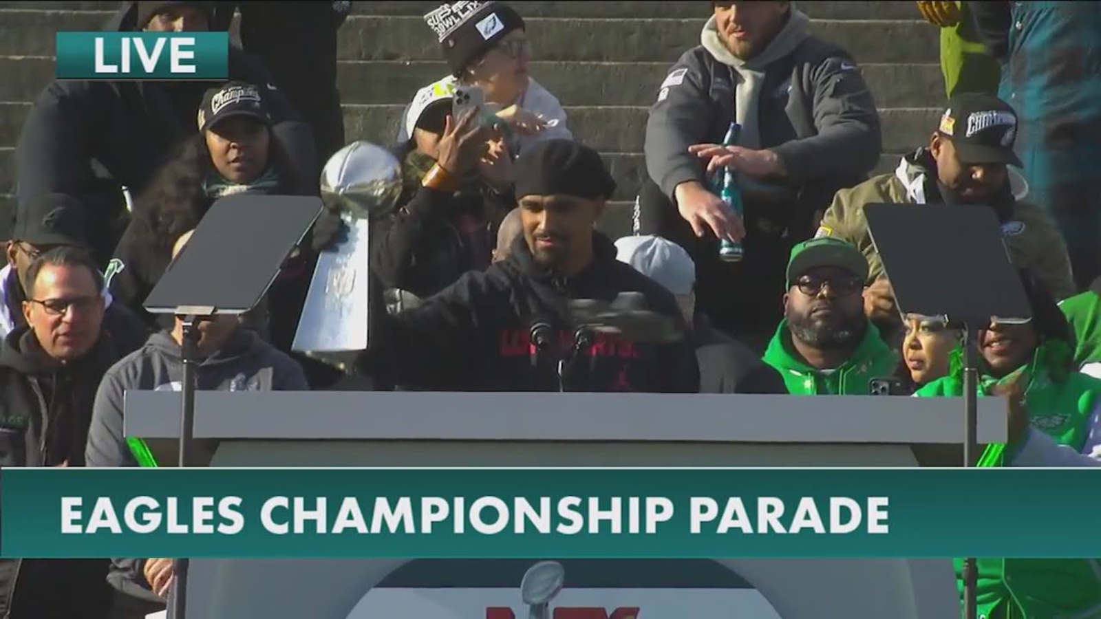 Jalen Hurts' full speech during Super Bowl victory parade - 6abc ...