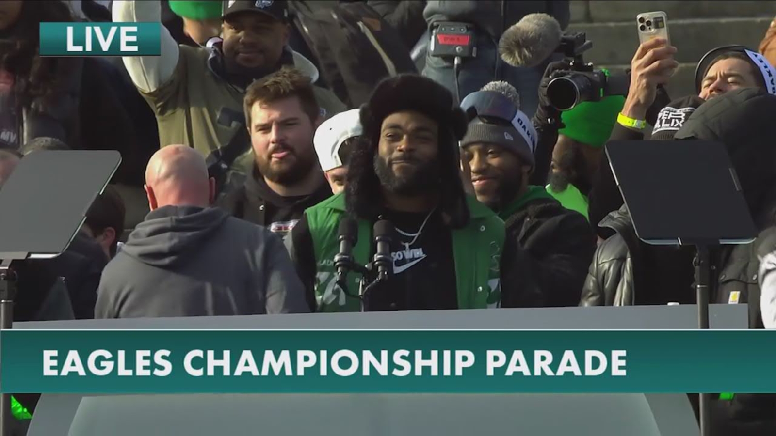Eagles parade 2025: Brandon Graham wraps up celebrations: 'I love y'all' | FULL SPEECH - 6abc ...
