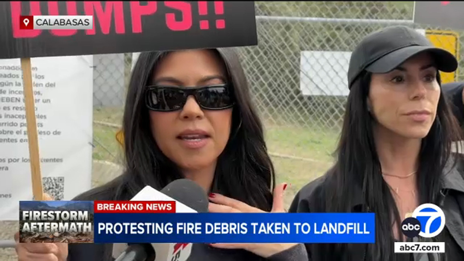 Kourtney Kardashian joins protest over fire debris being dumped in ...