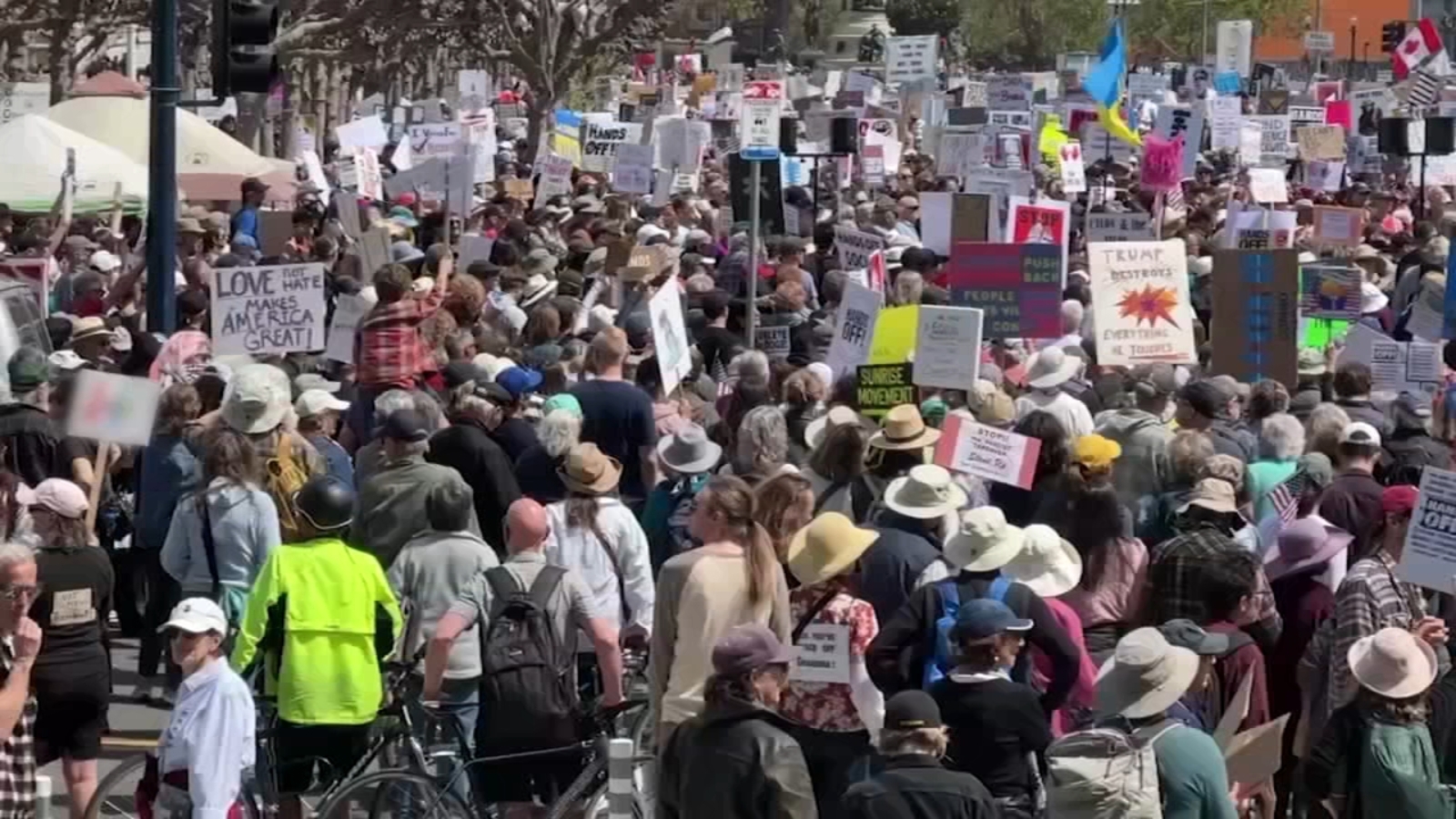 'Hands Off': Thousands rally across Bay Area in nationwide protest ...