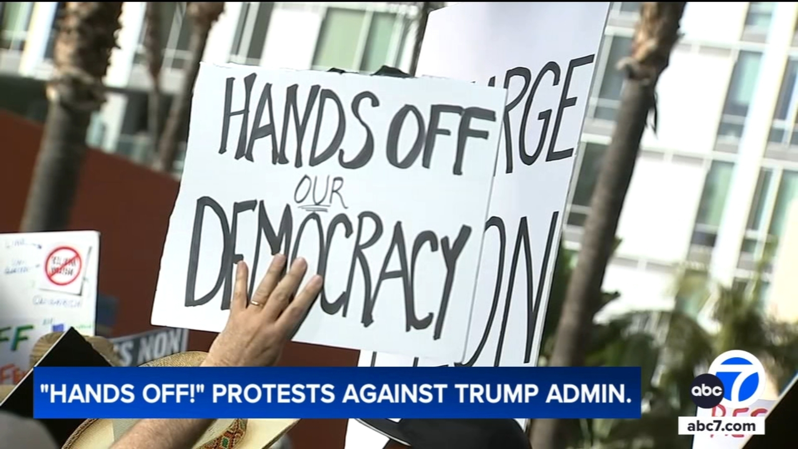 Thousands in SoCal join national 'Hands Off!' protest against Trump and ...