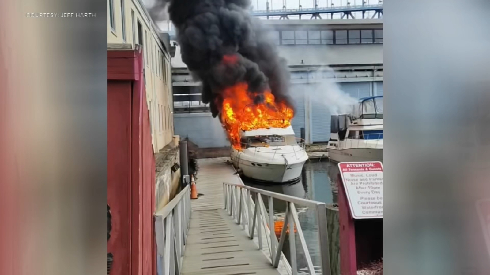 Crews battle boat fire near Cherry Street Pier in Penn's Landing - 6abc ...