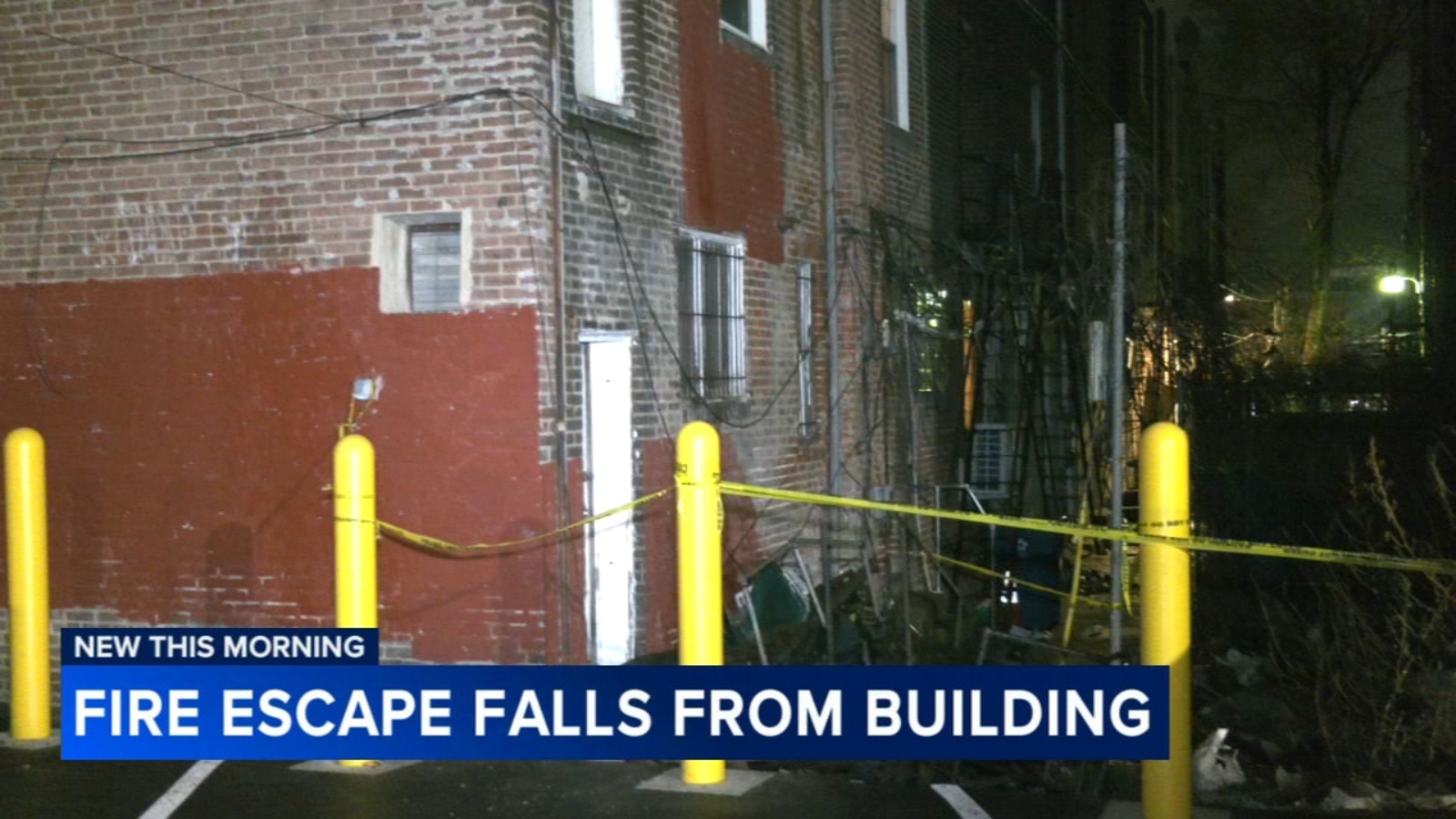Fire escape collapses from building in Philadelphia's Logan section ...