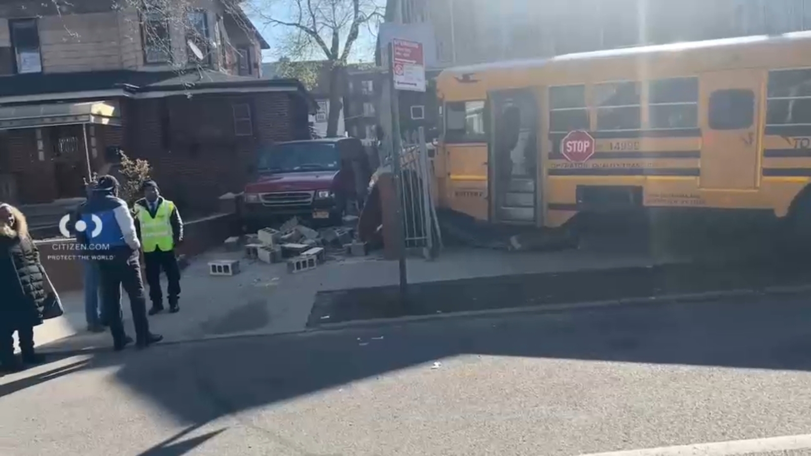 Woman, 8-year-old boy struck by school bus in Flatbush, Brooklyn - ABC7 New York