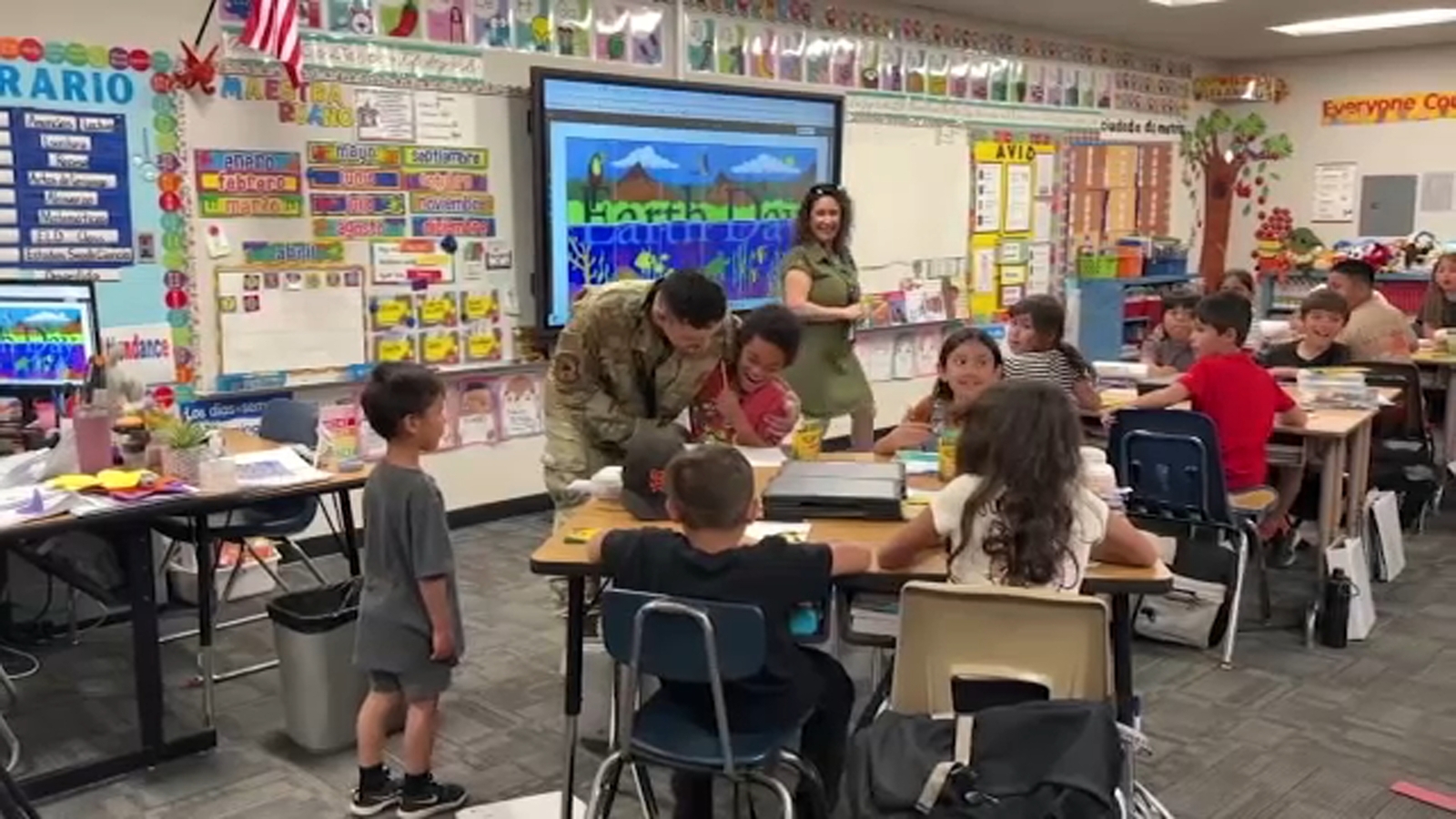 Air Force dad surprises son at school after 7 months away from home - ABC7 Los Angeles