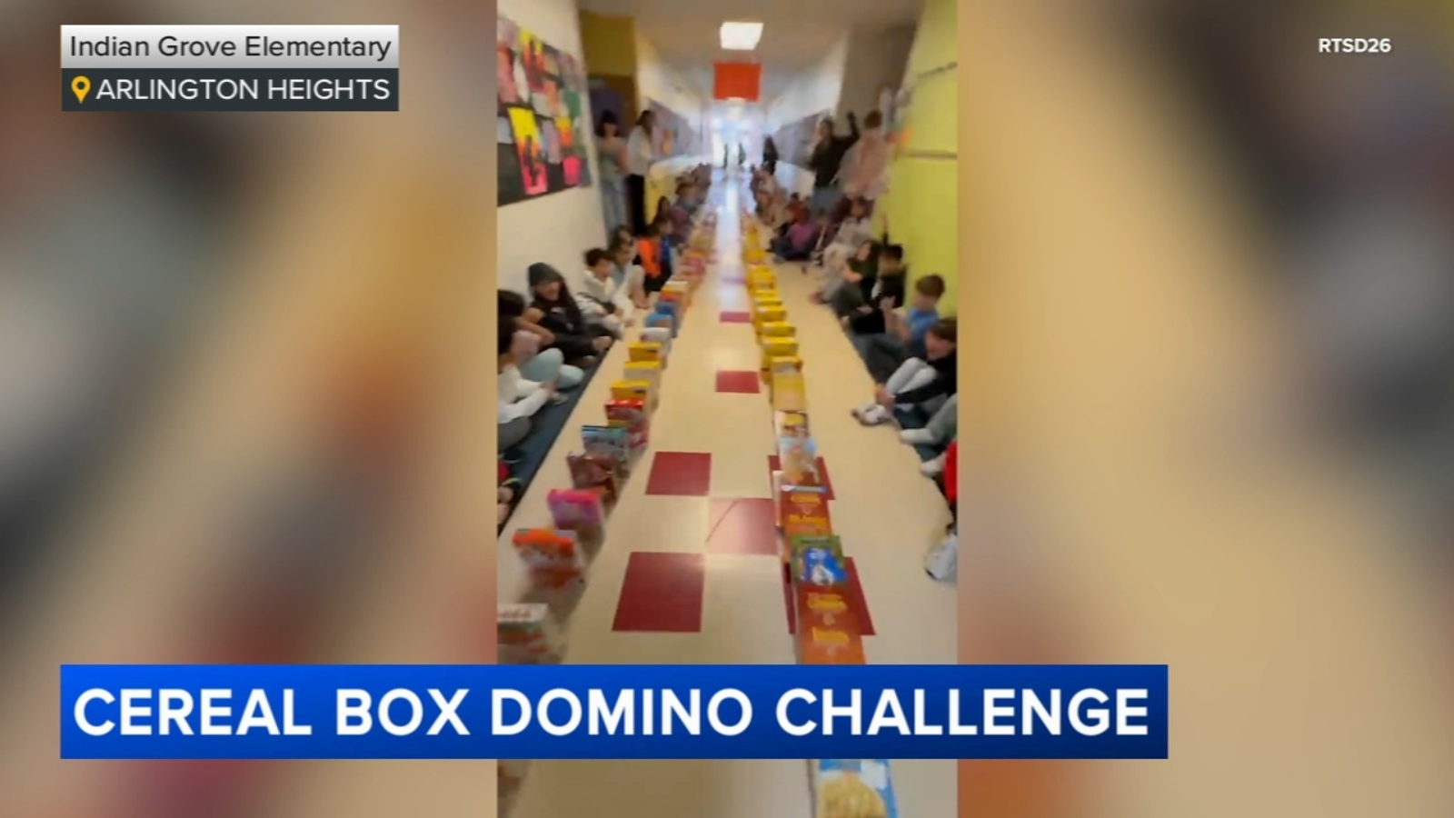Cereal Box Domino Challenge: Students from John Hersey High School ...