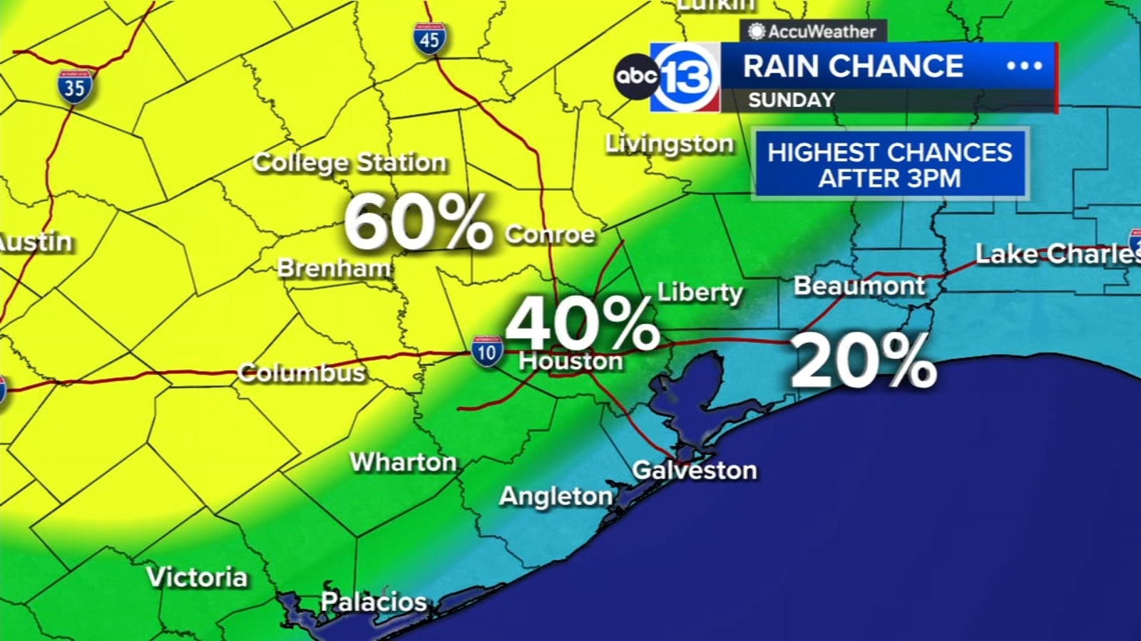 Houston Weather Forecast: Here is when and where rain is most likely to occur on Easter Sunday ...