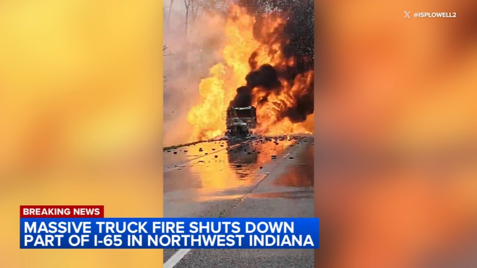 Massive truck fire shuts down part of interstate in Indiana - ABC7 New York