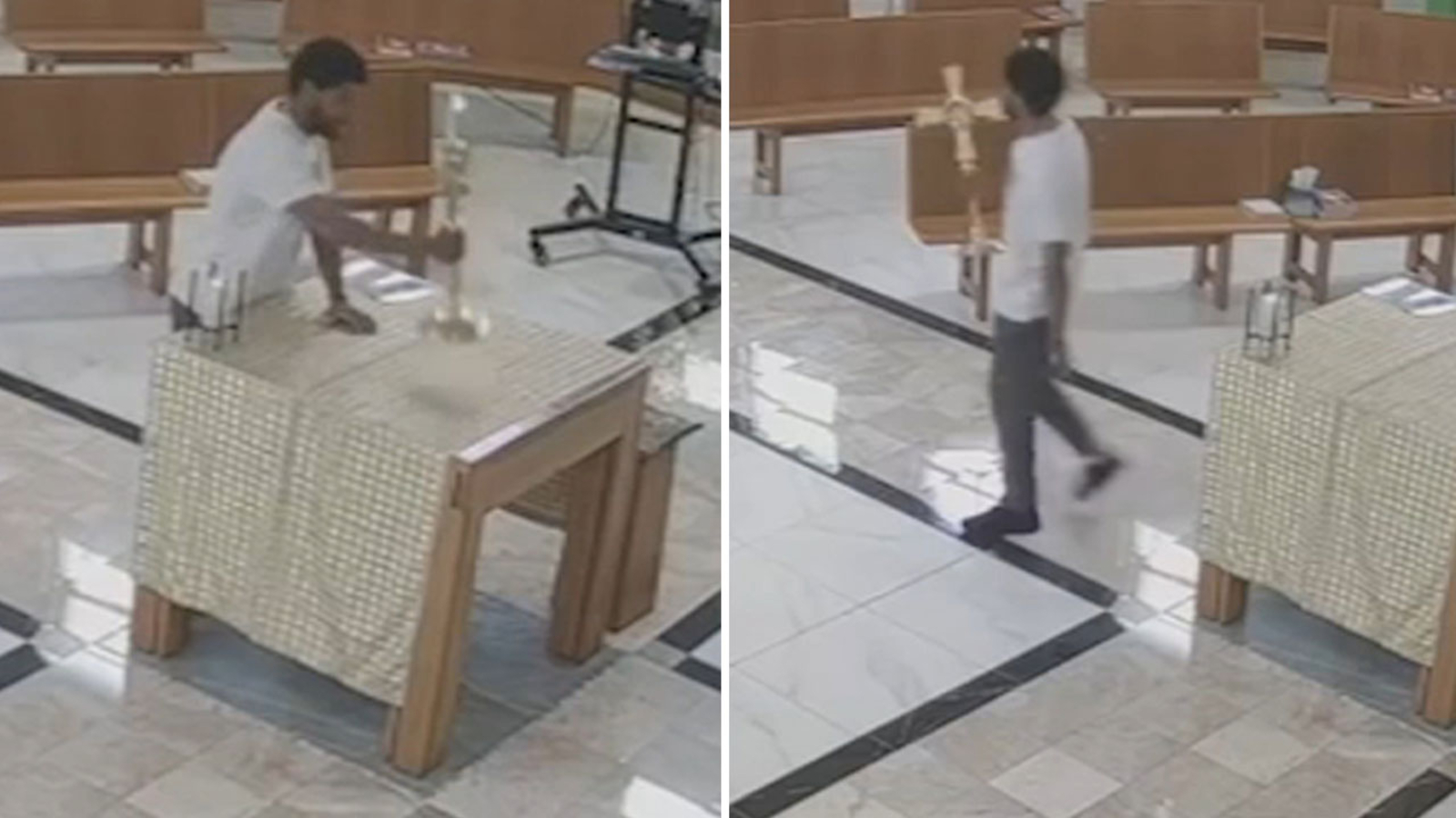 Man caught on video stealing cross from Boyle Heights chapel on Holy ...