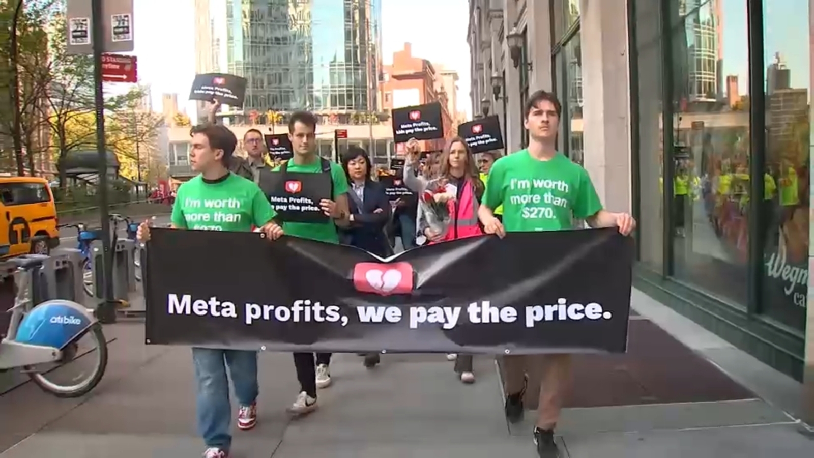 Families hold vigil outside NYC Meta office, demand more protections ...