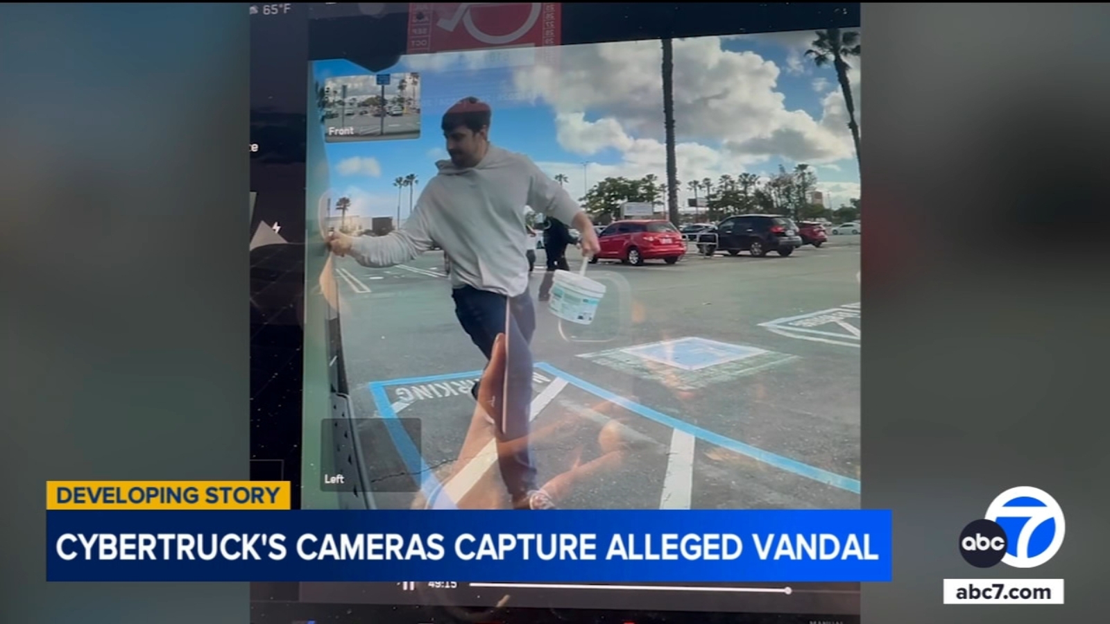 Cybertruck's cameras capture alleged vandal in Carson - ABC7 Los Angeles
