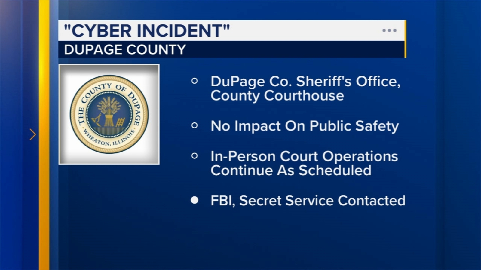 'Cyber incident' impacting DuPage County Sheriff's Office, DuPage ...