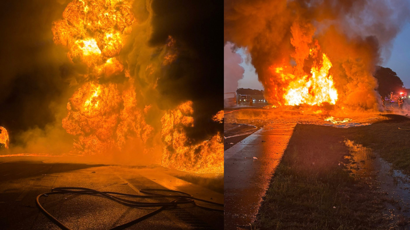 NC Fiery Crash | Tanker driver with 4K gallons of fuel overturns, catches fire on I-40 east in ...