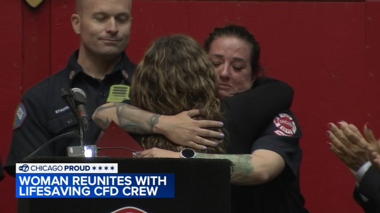 Cardiac arrest patient Cara Frank reunites with Chicago Fire Department ...