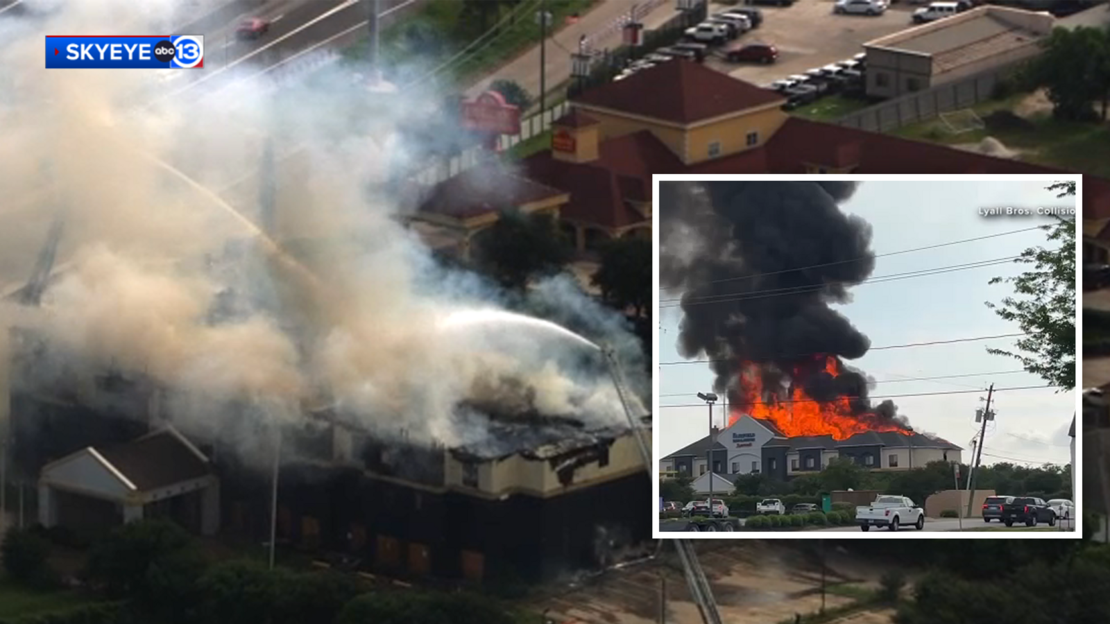 I-10 smoke: Large fire at vacant, boarded up hotel near East Freeway in ...