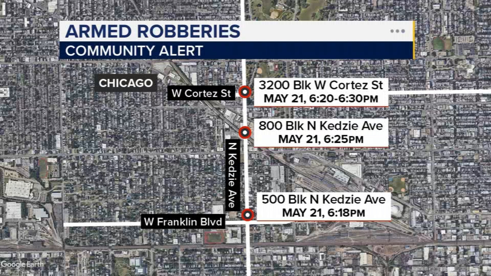 Chicago robberies: Police department warns of armed robbery incidents ...