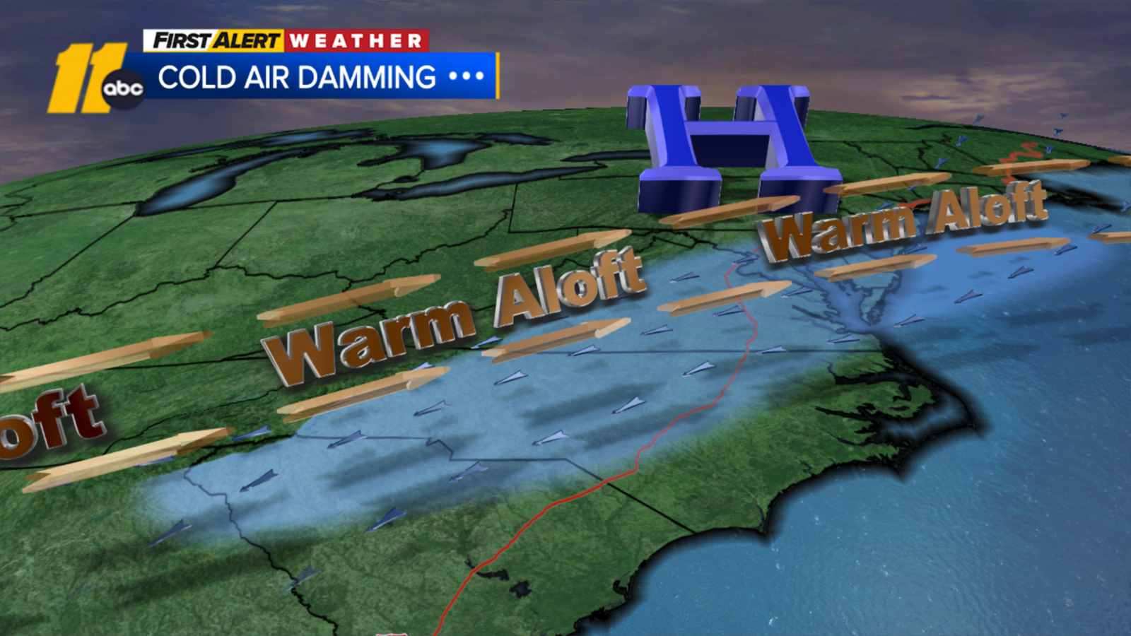 Cold air damming leads to a dreary Memorial Day in the Carolinas ...