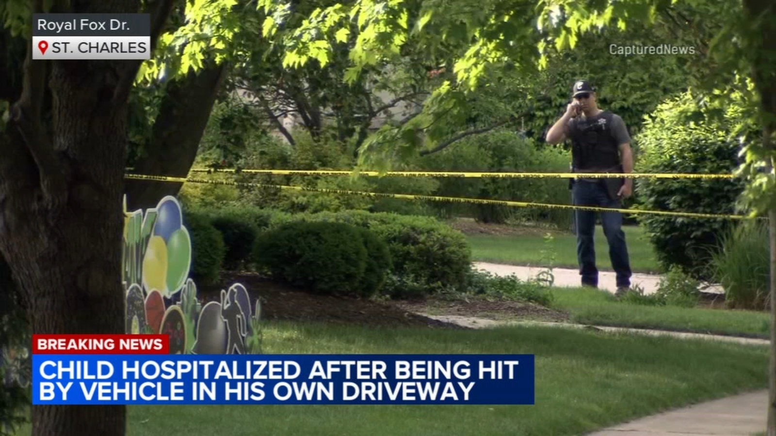 Child hit by vehicle in driveway of his own St. Charles, Illinois home on Royal Fox Drive ...