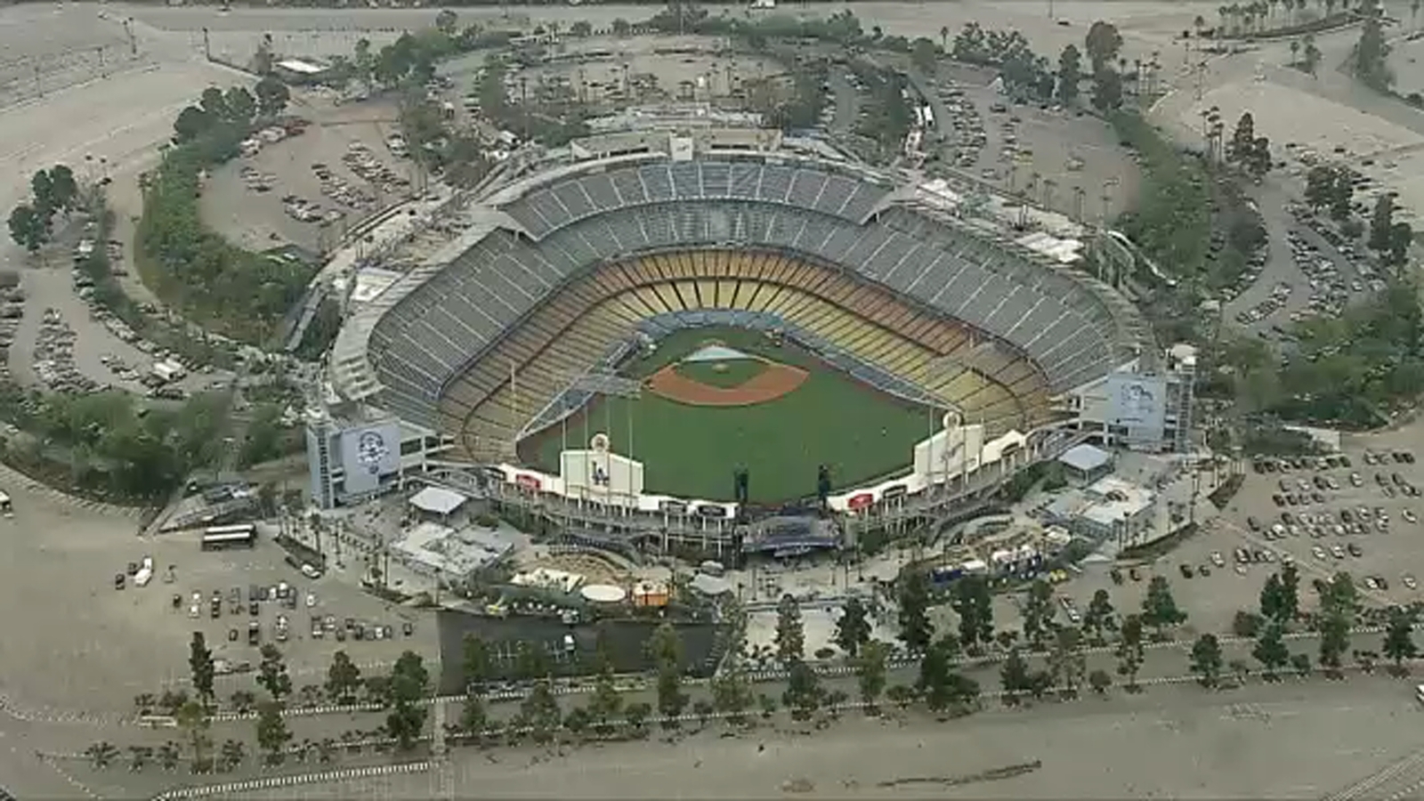 Los Angeles Dodgers install protective netting after concrete slab fell ...