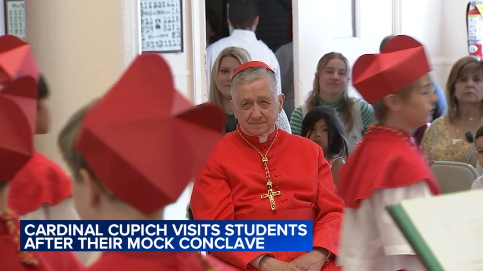 Cardinal Cupich visits students of viral mock conclave at Chicago's Our ...