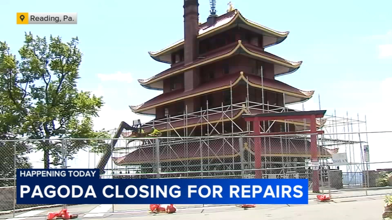 Pagoda closes for repairs in Reading, Pennsylvania; people asked to ...