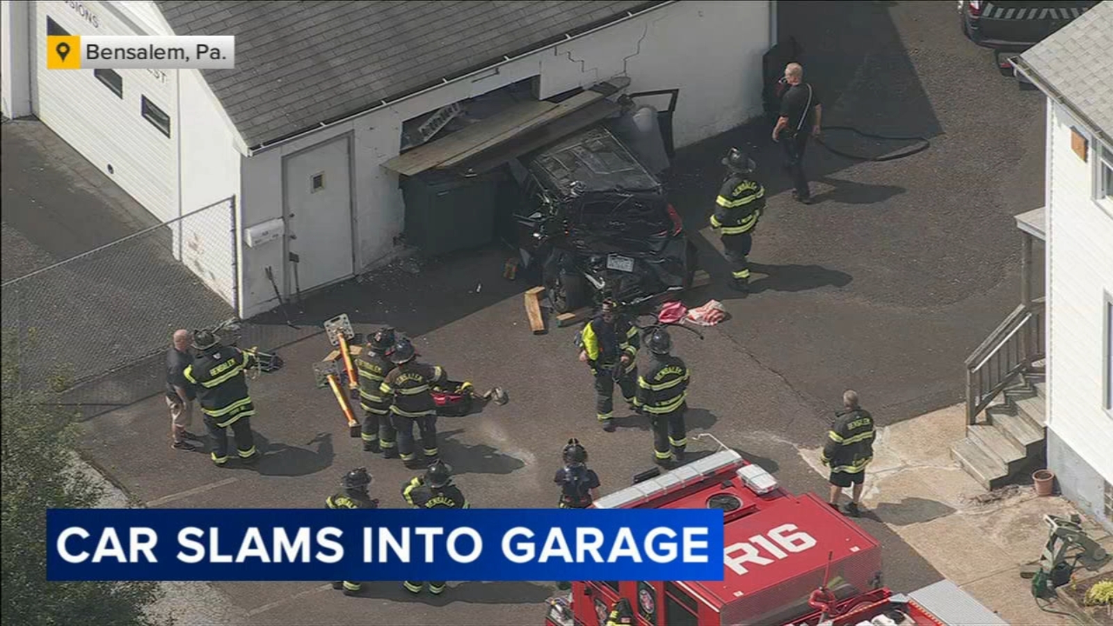 Car crashes through garage wall in Bensalem, Bucks County; 2 injured ...