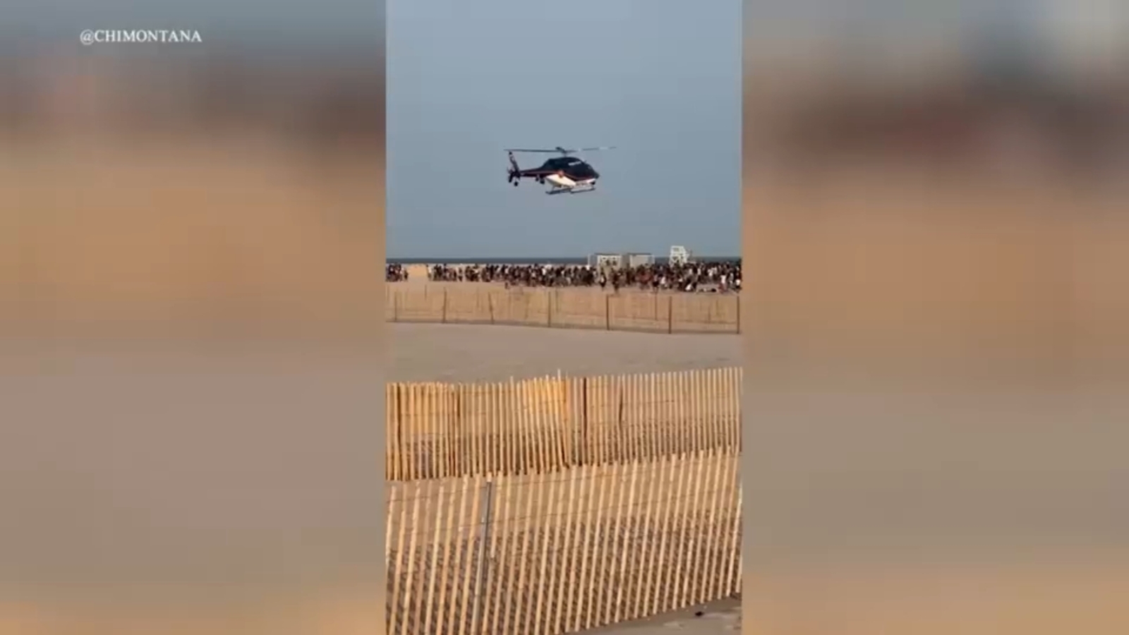 Police chopper trying to break up crowd of 500 teens at Jones Beach ...