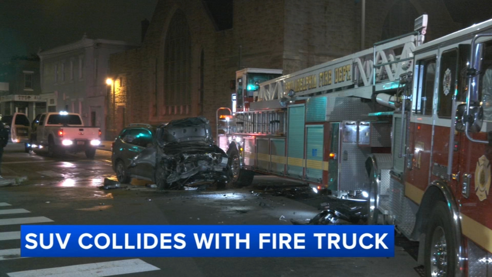 SUV catches fire after driver crashes into fire truck in North ...