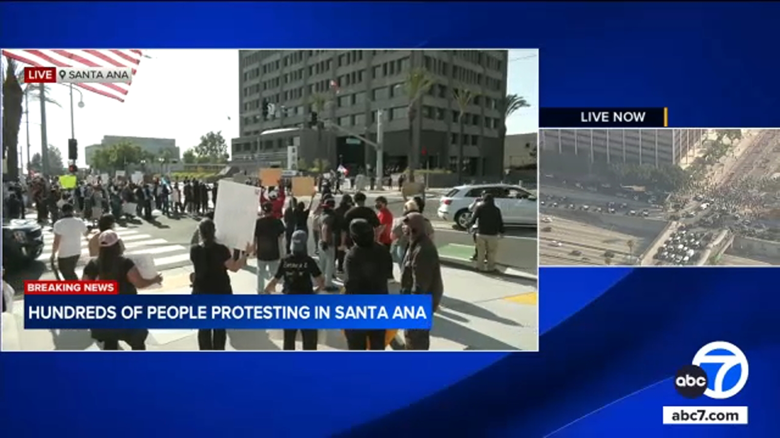 Hundreds of people protest in Santa Ana - ABC7 Los Angeles