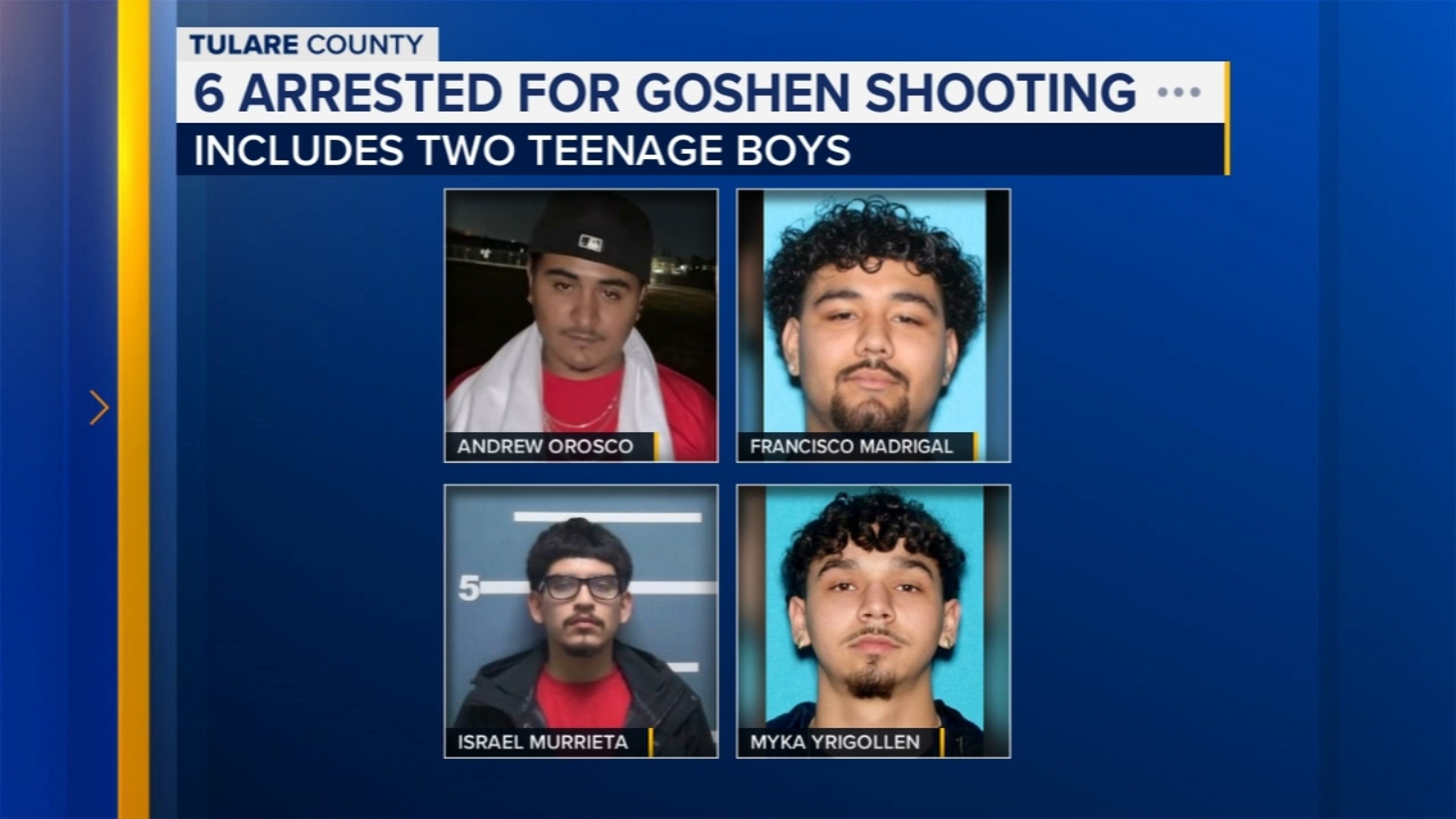 6 arrested, including 2 teens, for deadly shooting in Goshen, deputies ...