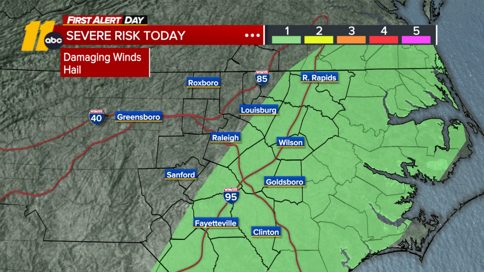NC First Alert forecast | Severe weather risk as conditions remain ...