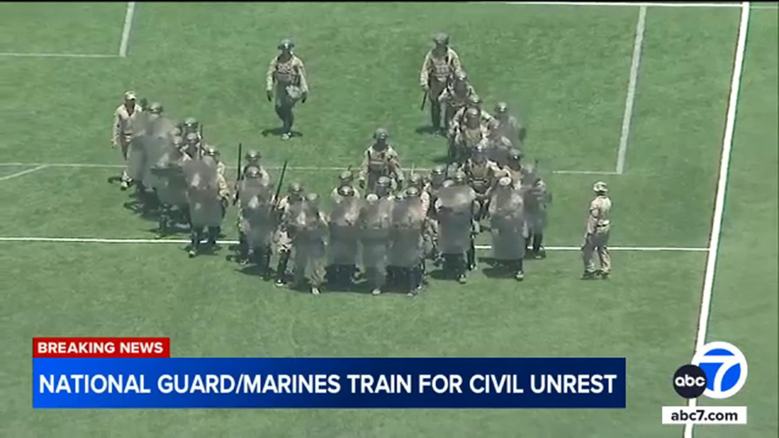 Marines undergoing civil disturbance training in CA's Seal Beach - ABC7 ...