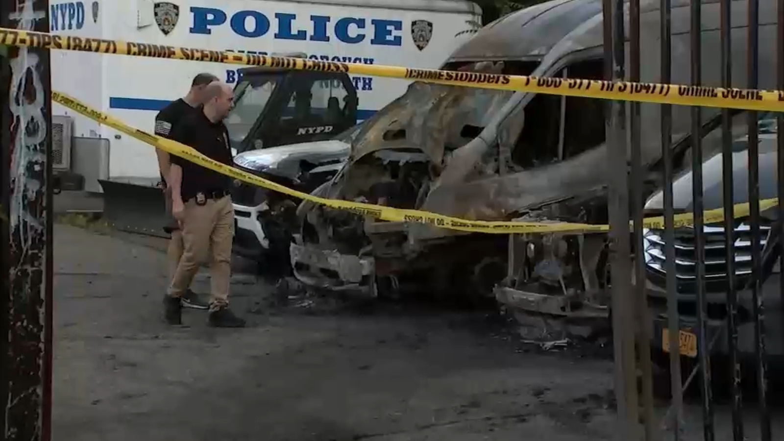 Undetonated explosives found in and around charred NYPD vehicles in ...