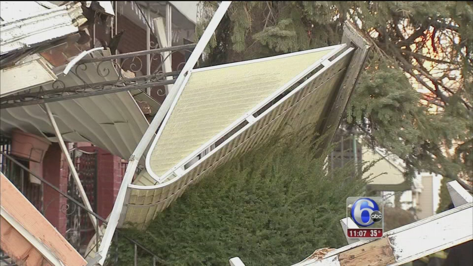 Several porch awnings collapse on West Philadelphia block - 6abc ...