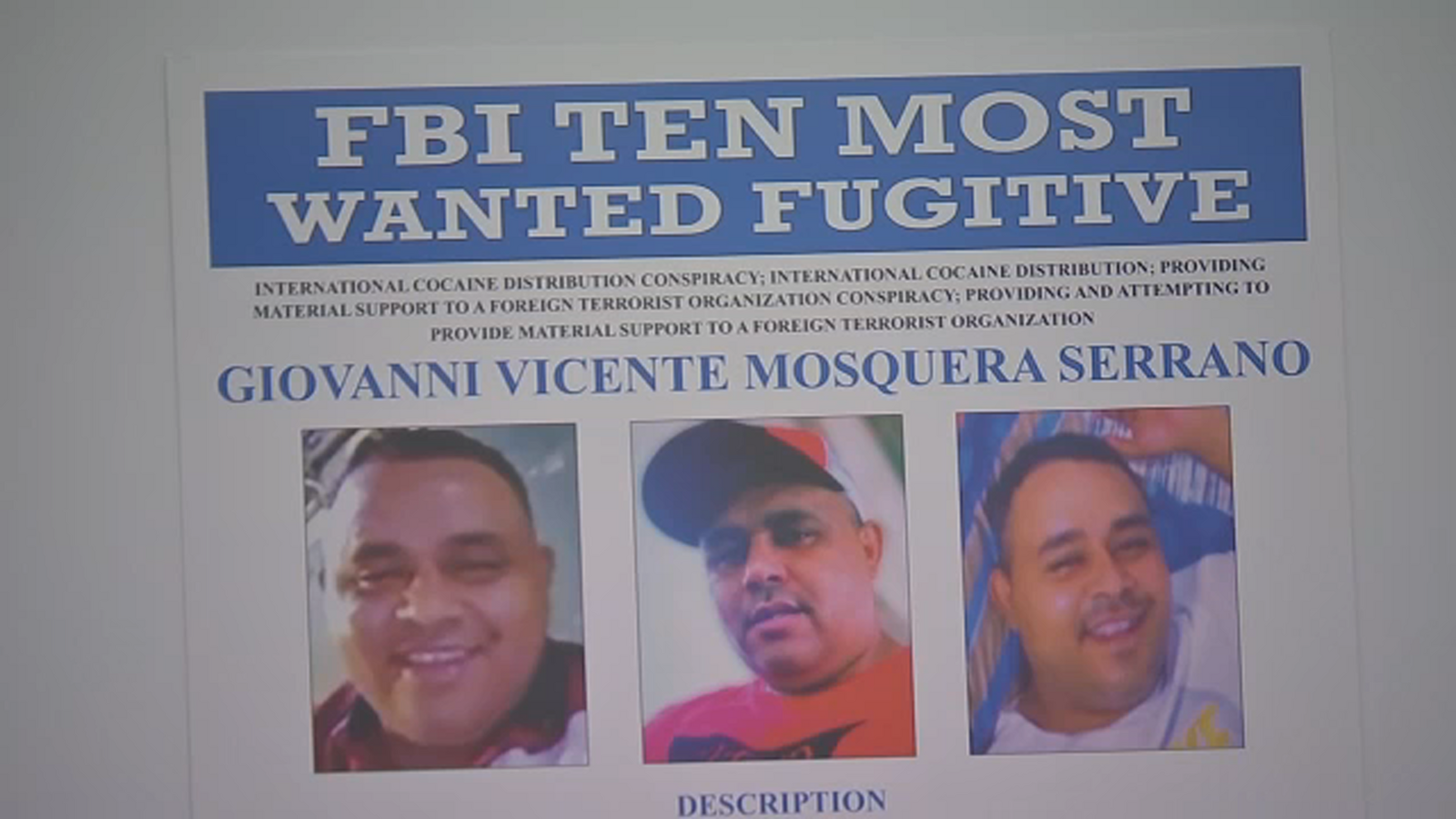 Alleged Tren de Aragua senior leader Giovanni Vicente Mosquera Serrano ...