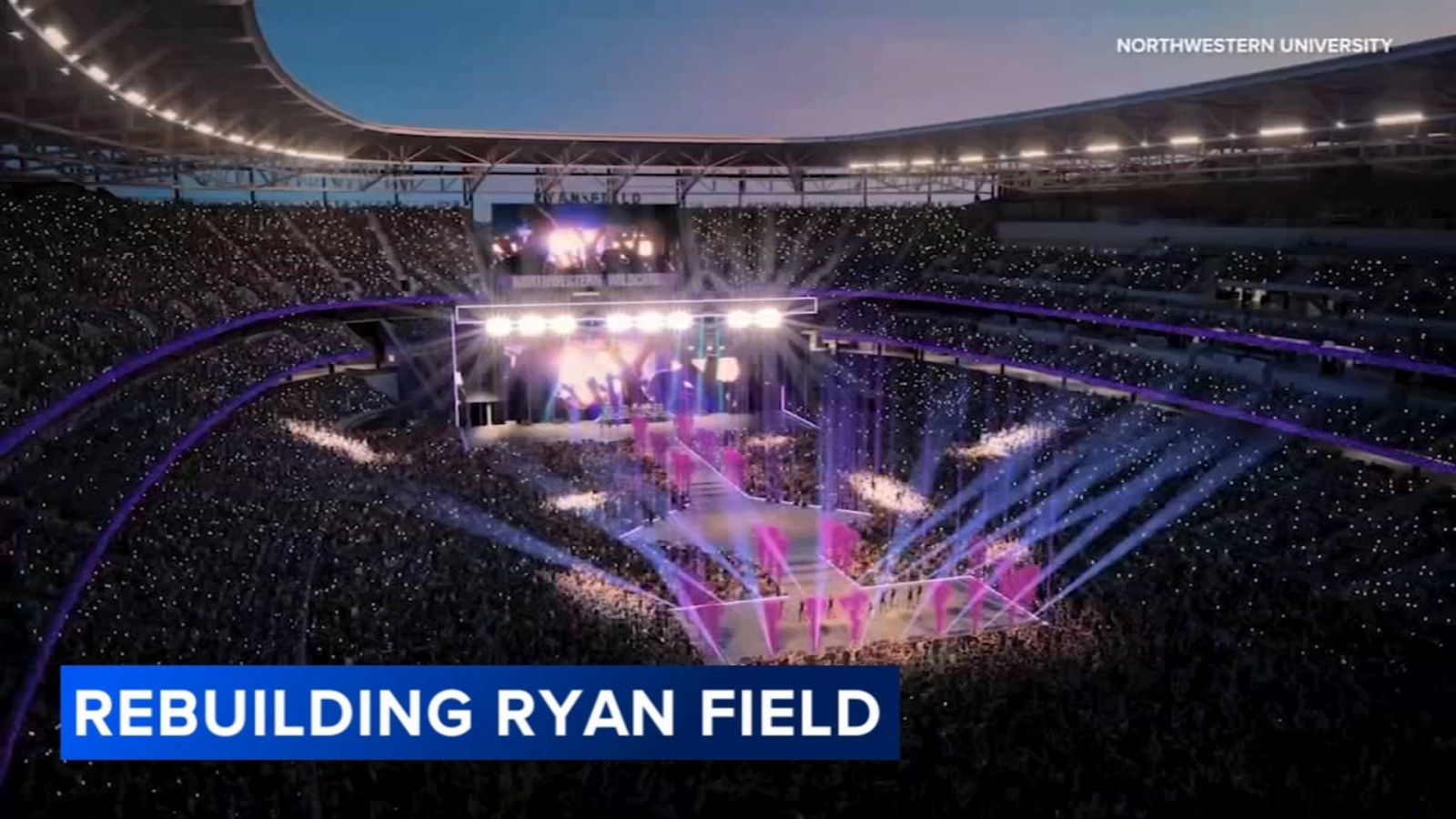 Northwestern University marks 1 year of construction for new Ryan Field facility, Wildcats ...