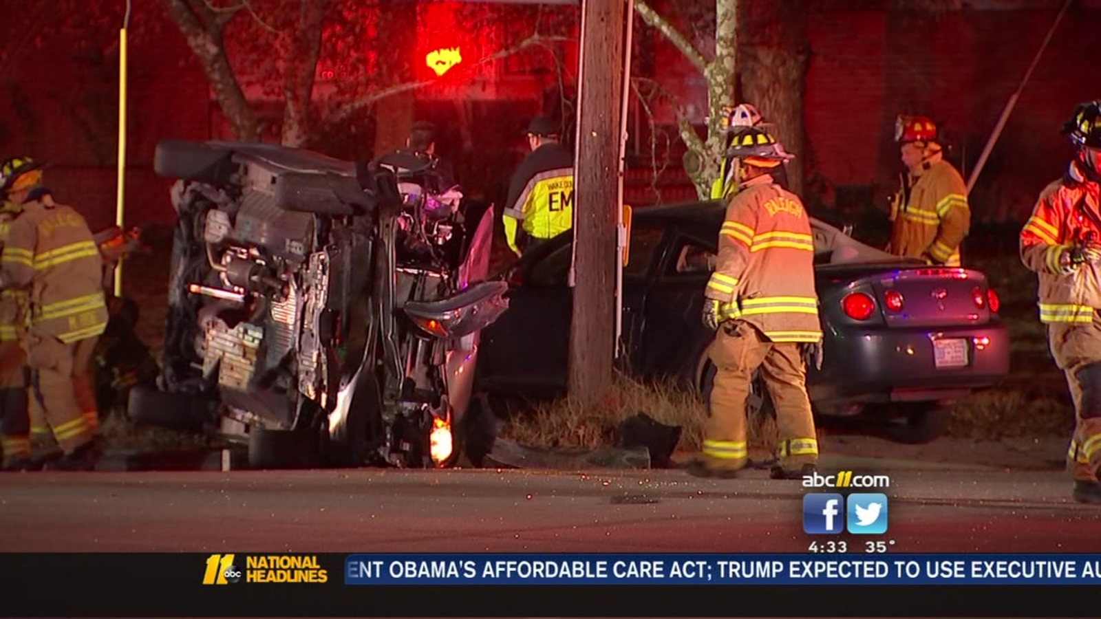 Car slams into pole on Wade Avenue in Raleigh - ABC11 Raleigh-Durham