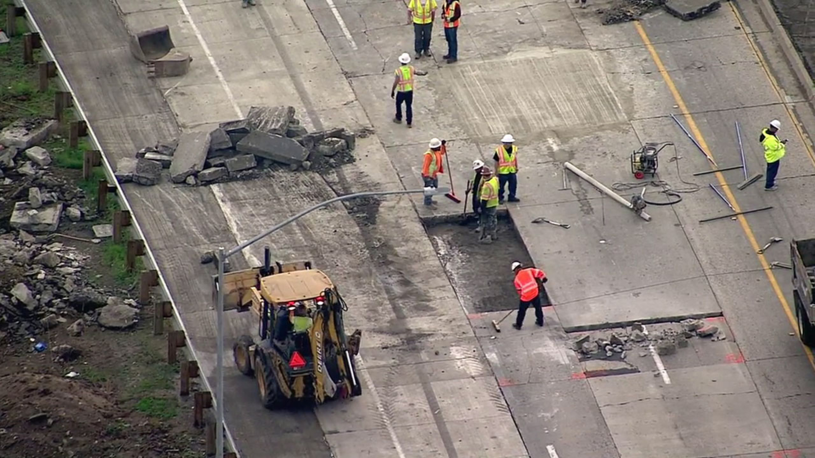 NB 710 Fwy in Commerce closed for weather-damaged concrete slab repairs ...