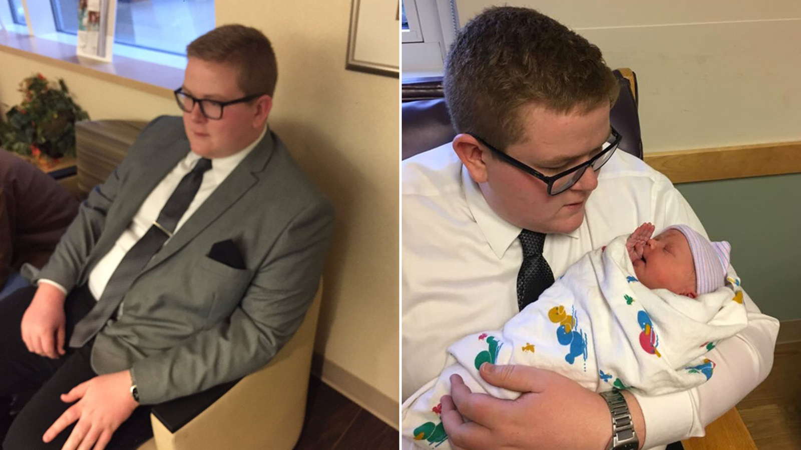 Teen wears suit to niece's birth because 'first impressions matter ...