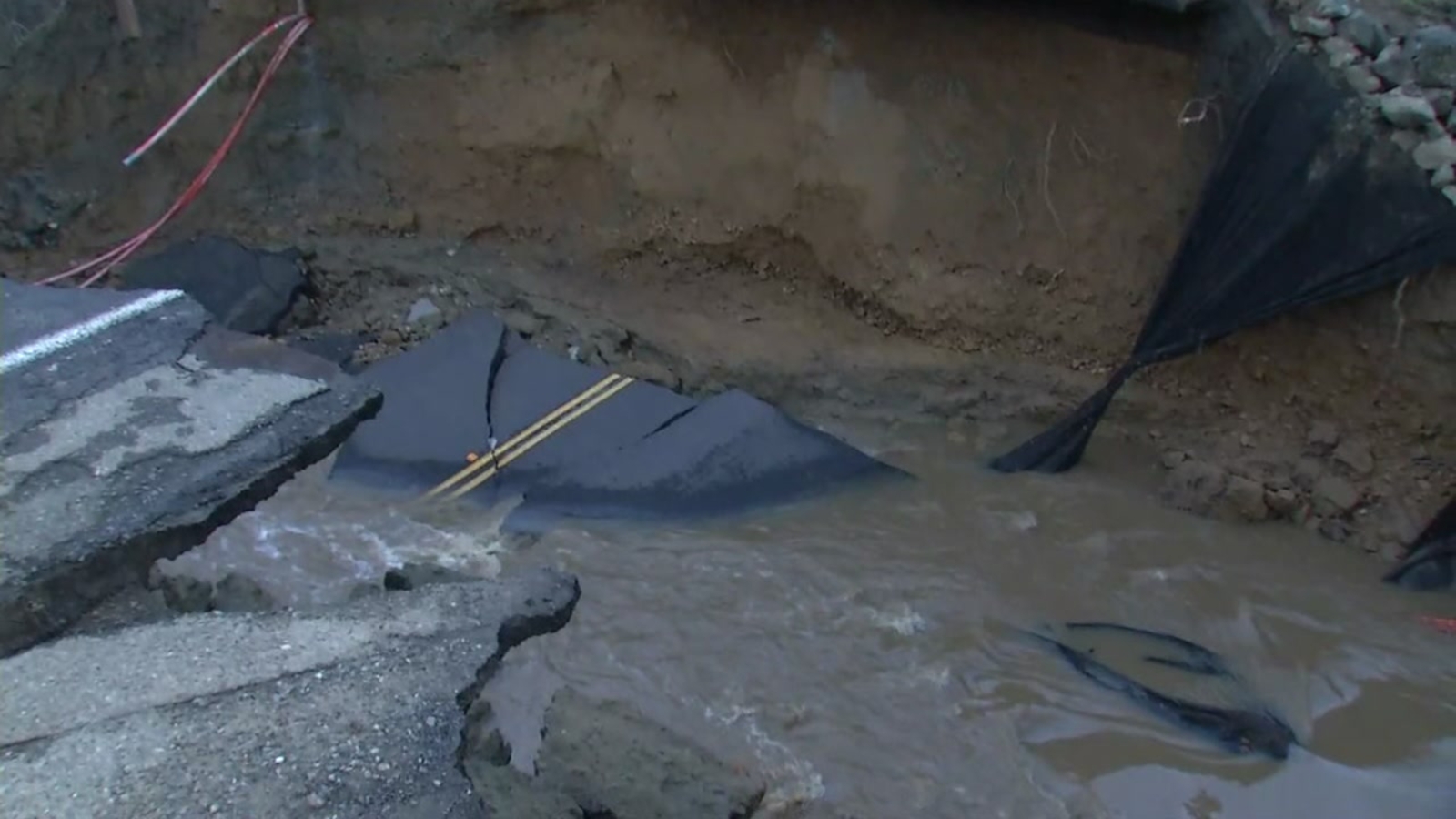 Severe weather blasts Pinole, creates massive hole in road - ABC7 San ...
