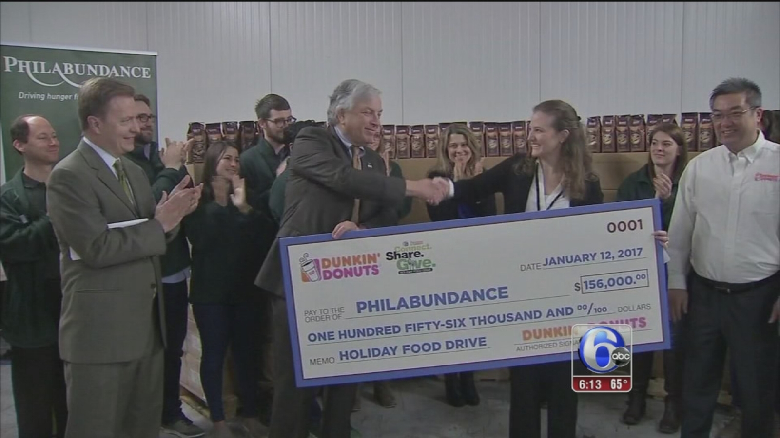 6abc Dunkin Donuts Holiday Food Drive a huge success - 6abc Philadelphia