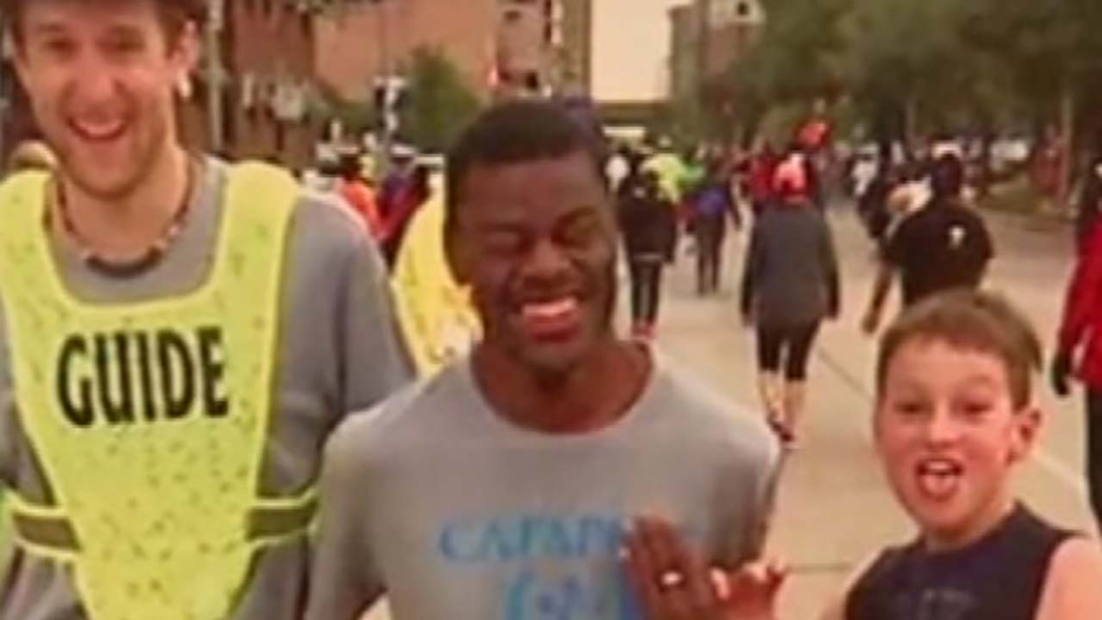 Blind runner's guide helping him finish half-marathon after death ...