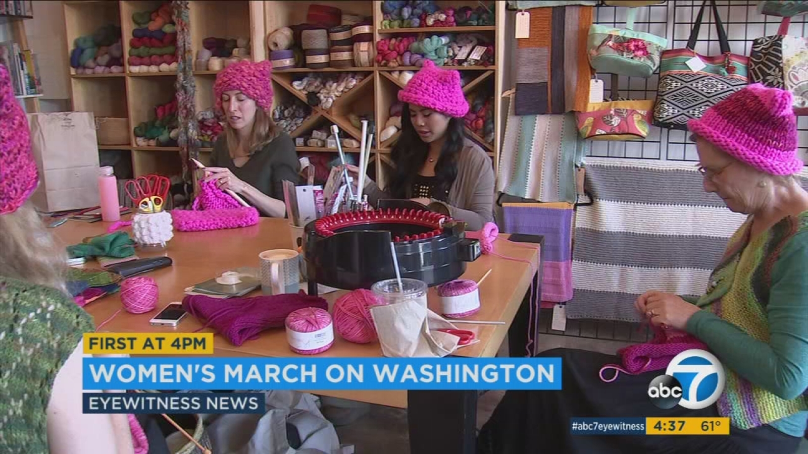 LA group knitting pink hats in response to Pres.-elect Trump's comments ...