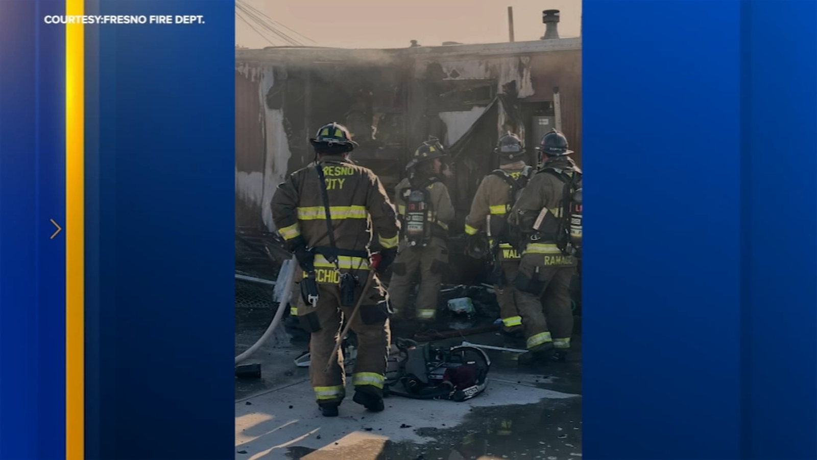 Family displaced after mobile home fire in central Fresno - ABC30 Fresno