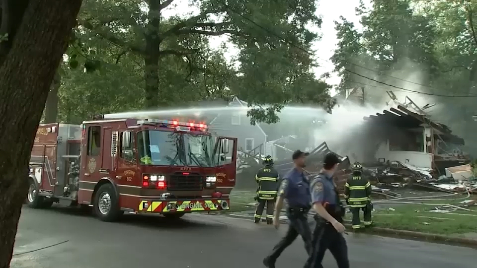 House explodes overnight in North Plainfield, NJ after flash flooding - ABC7 New York