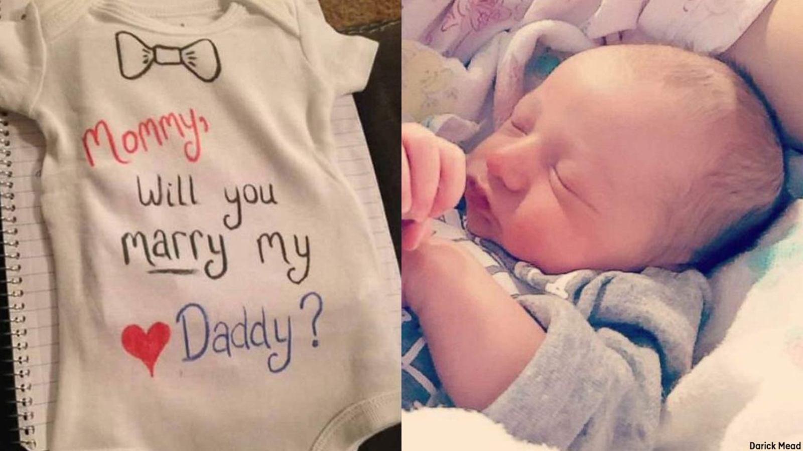 Nebraska man enlists newborn son to propose to girlfriend - ABC7 New York
