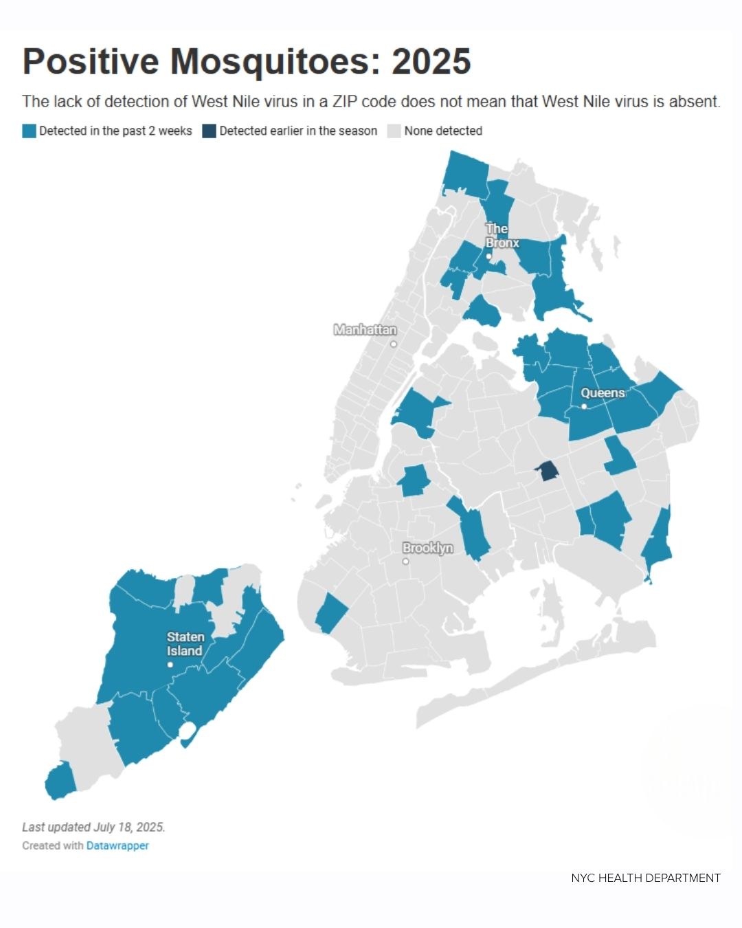 West Nile virus detected in mosquitoes in the Bronx, Brooklyn, Queens ...