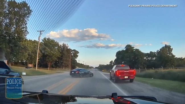 Police chase caught on camera: Dashcam shows driver crash into police ...