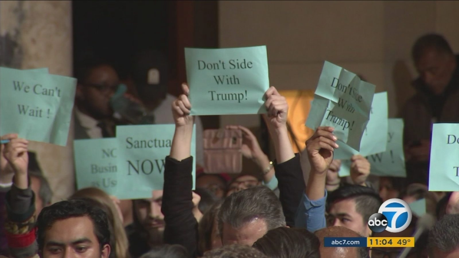 Immigrant activists protest Trump in LA after executive orders on ...