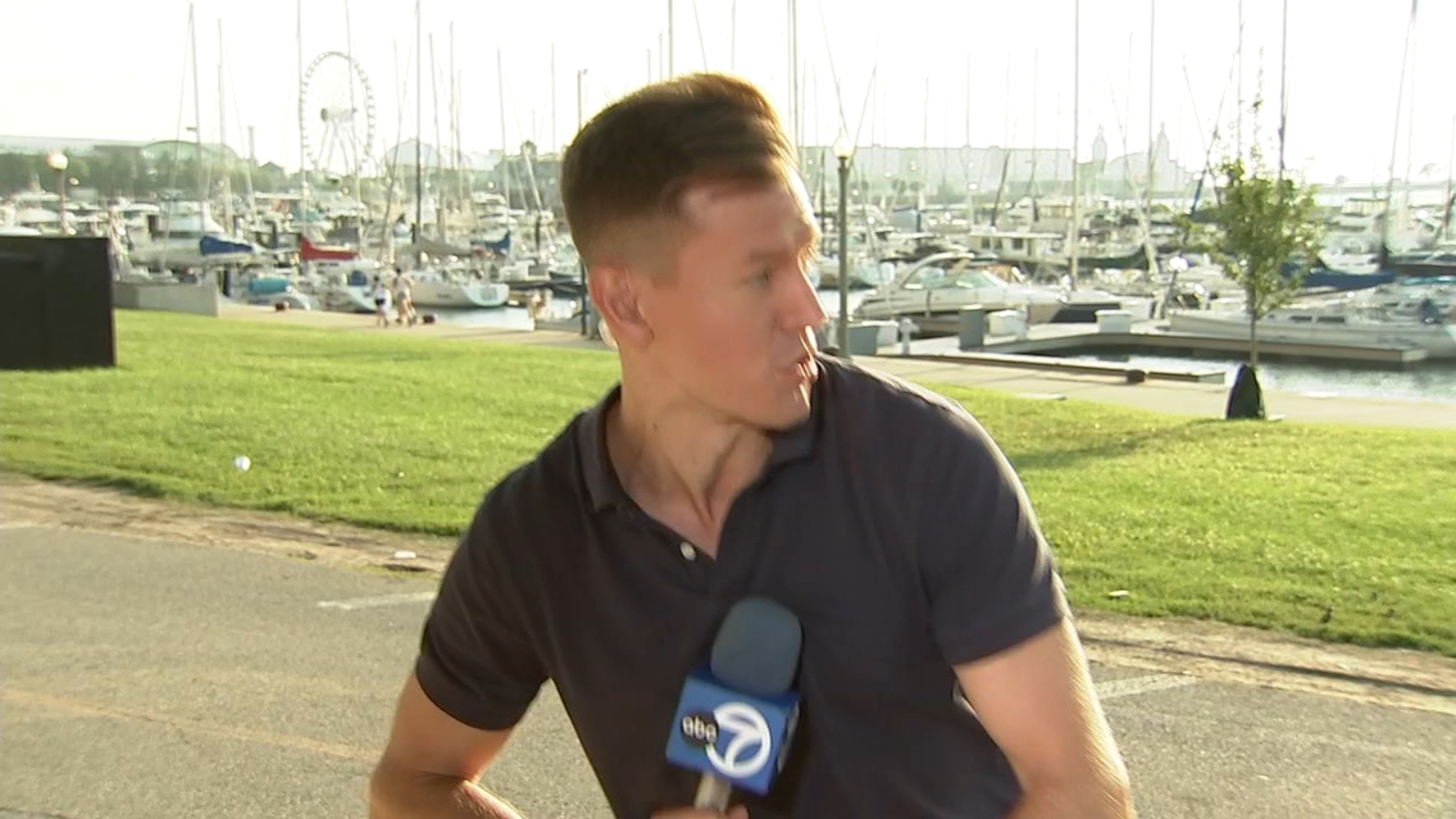 ABC7 Chicago reporter Christian Piekos rushes on air to help cyclist ...